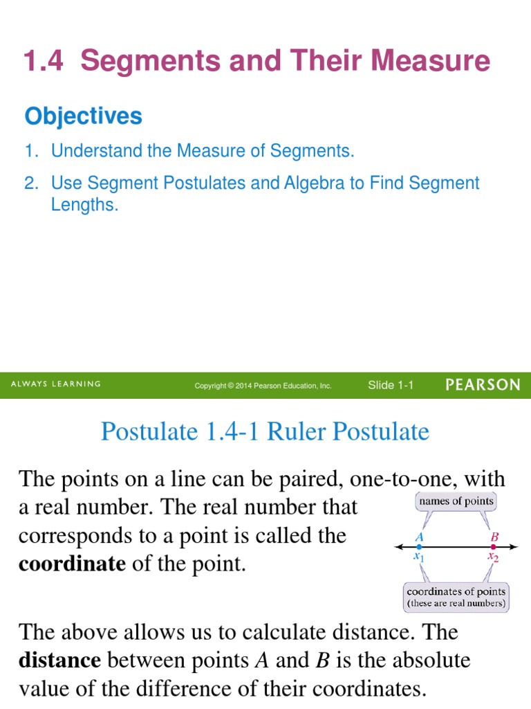 1.4 Segments and Their Measures | PDF | Elementary Geometry ...