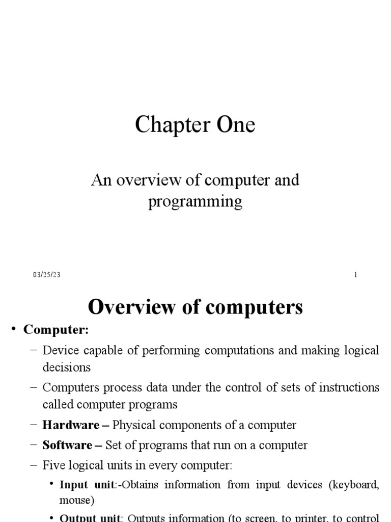Chapter One - An Overview of Computer and Programming-V2 | PDF ...