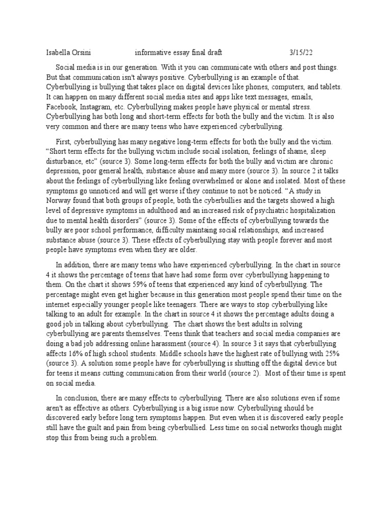 Teens and Cyberbullying Impact | PDF | Cyberbullying | Bullying