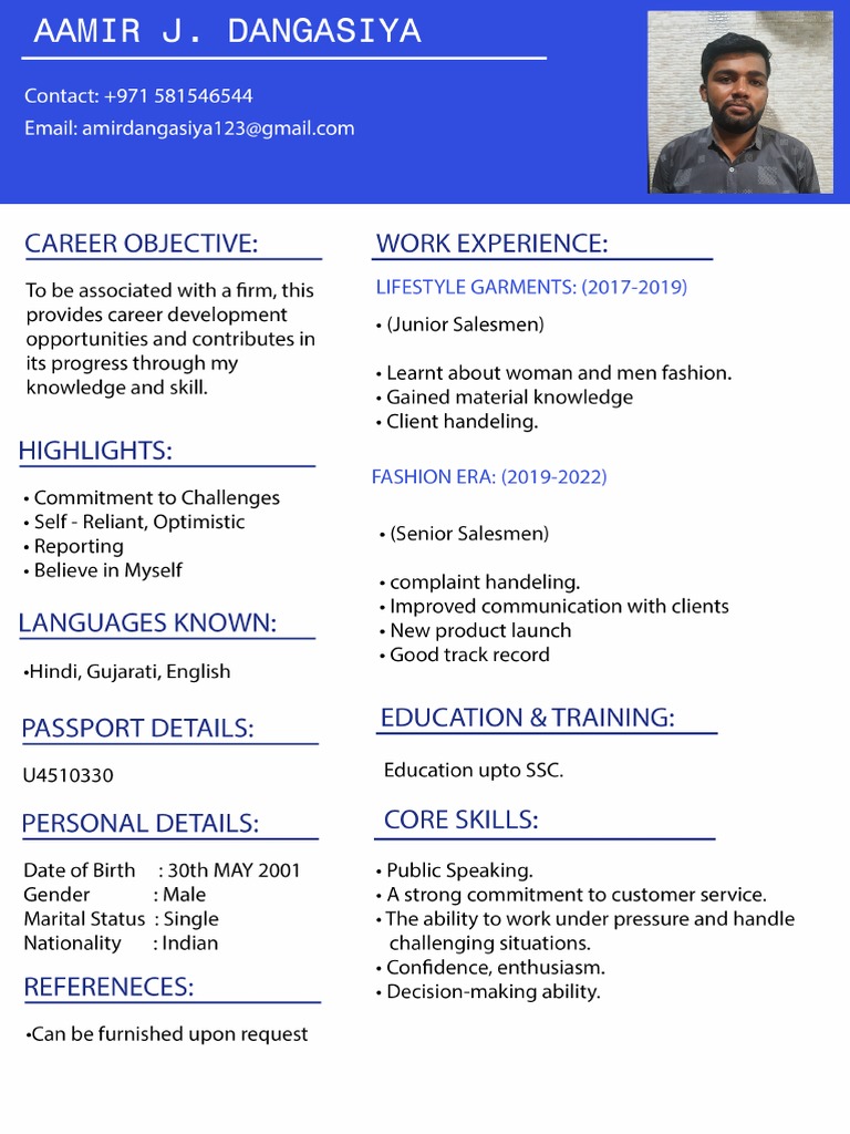 Aamir Dubai CV PDF | PDF