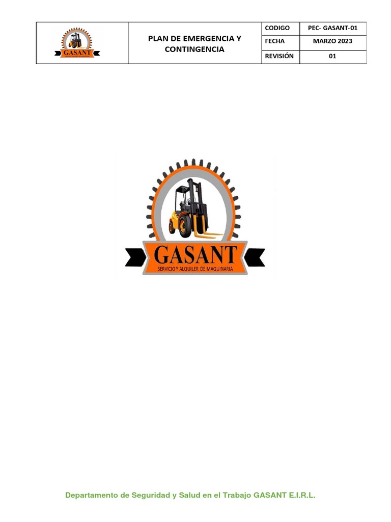 Plan de Emergencias Gasant | PDF | Primeros auxilios | Riesgo
