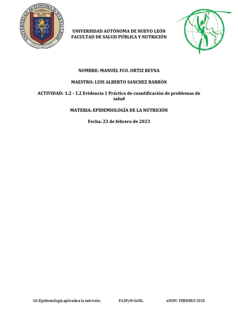 Ev1-Problemas Epidemiología | PDF | Epidemiología | Tasa de mortalidad