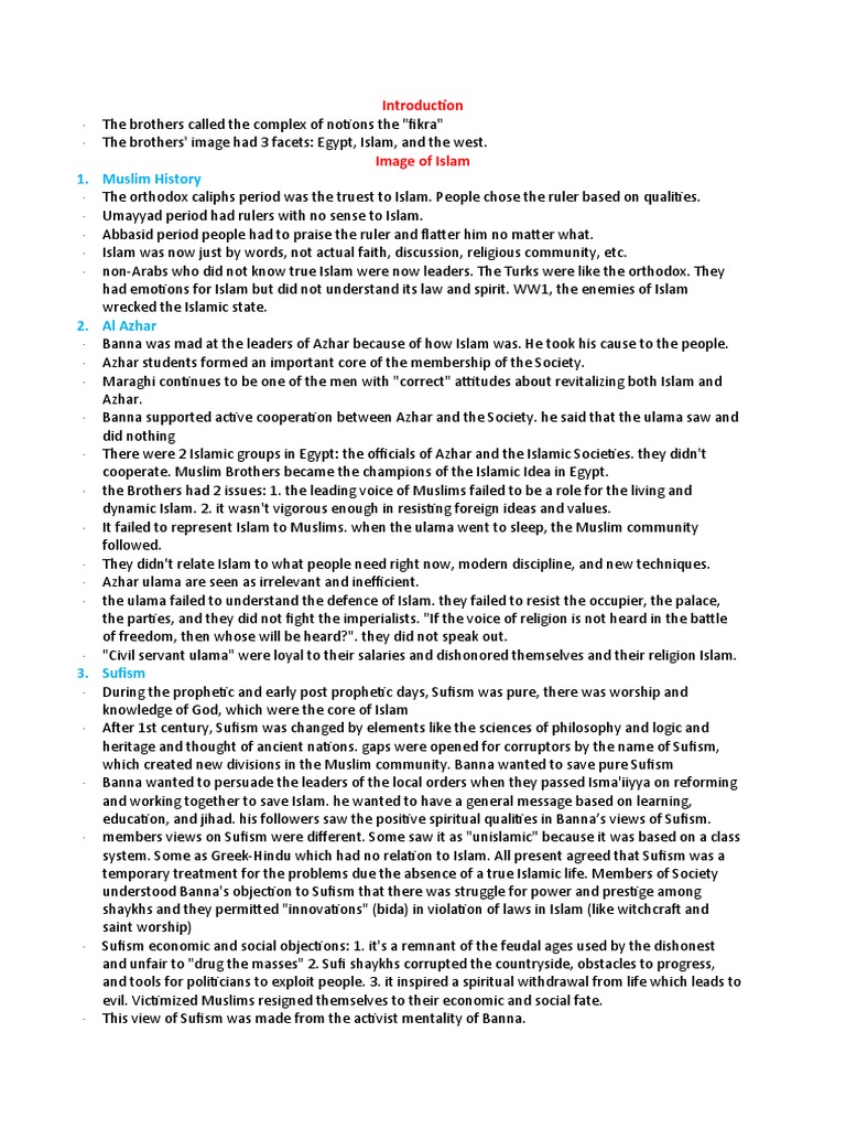 The Muslim Brotherhood's Vision for Islam | PDF | Sufism | Egypt