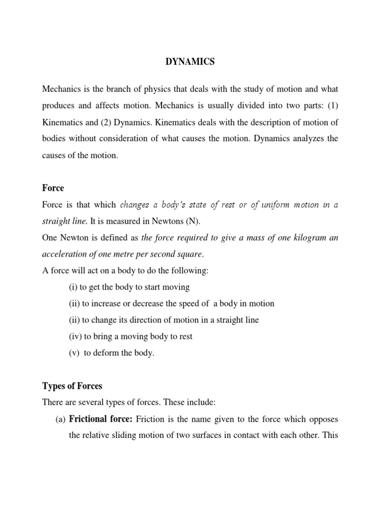 Dynamics PDF | PDF | Collision | Friction