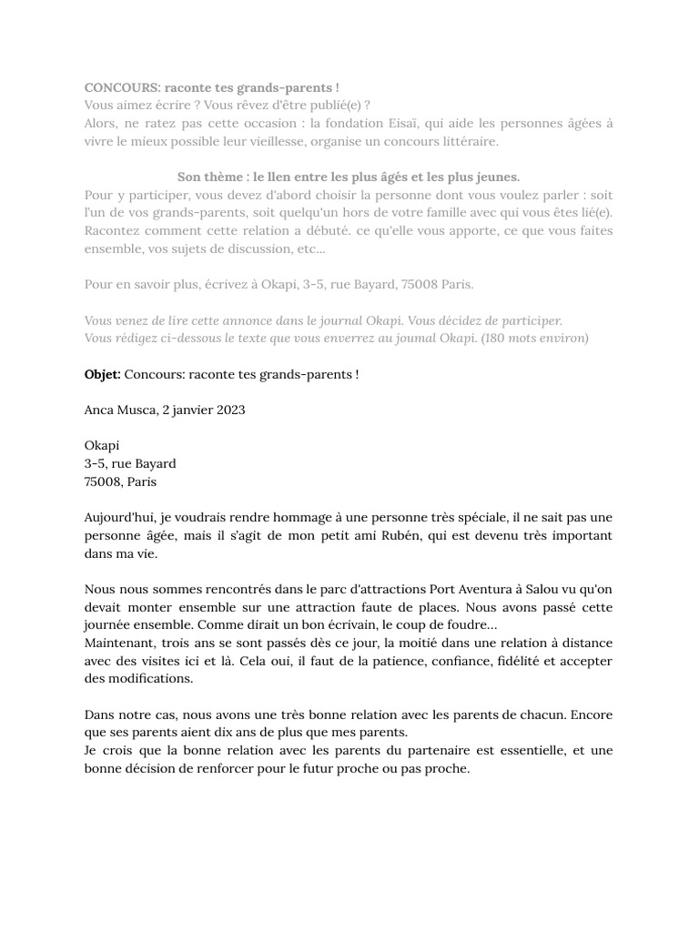 Expression Écrite DELF B1 - Anca Musca | PDF