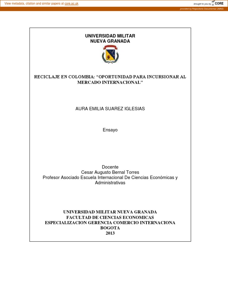 Reciclaje en Colombia+ | PDF | Residuos | Reciclaje