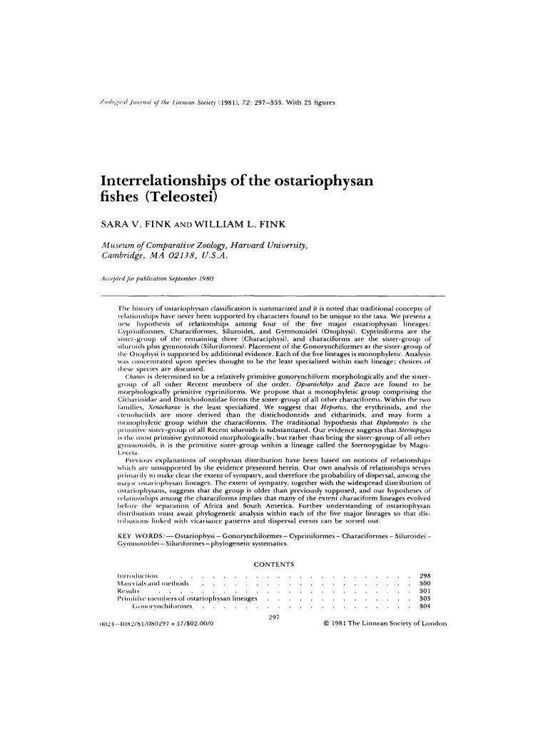 Fink 1981 | PDF | Fish