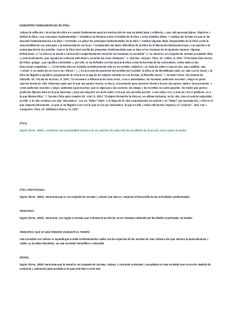 Conceptos Fundamentales de Ética | PDF | Moralidad | Comportamiento