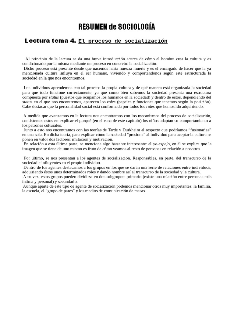 Resumen Lectura Tema 4 | PDF