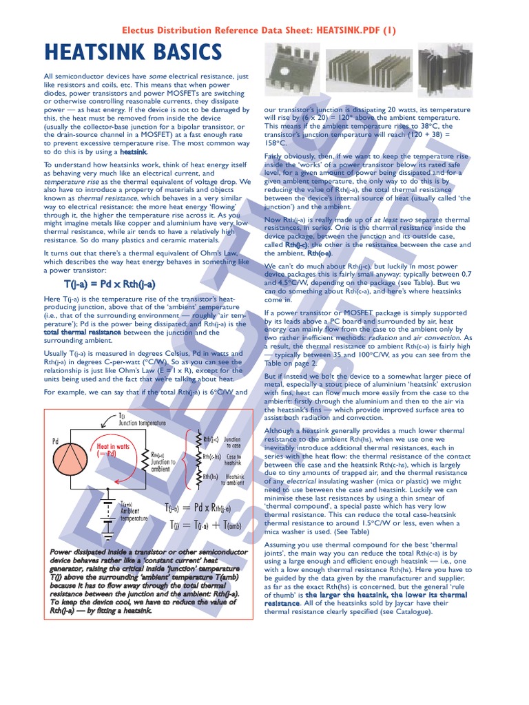 Heatsink Basics | PDF | Electrical Resistance And Conductance | Transistor