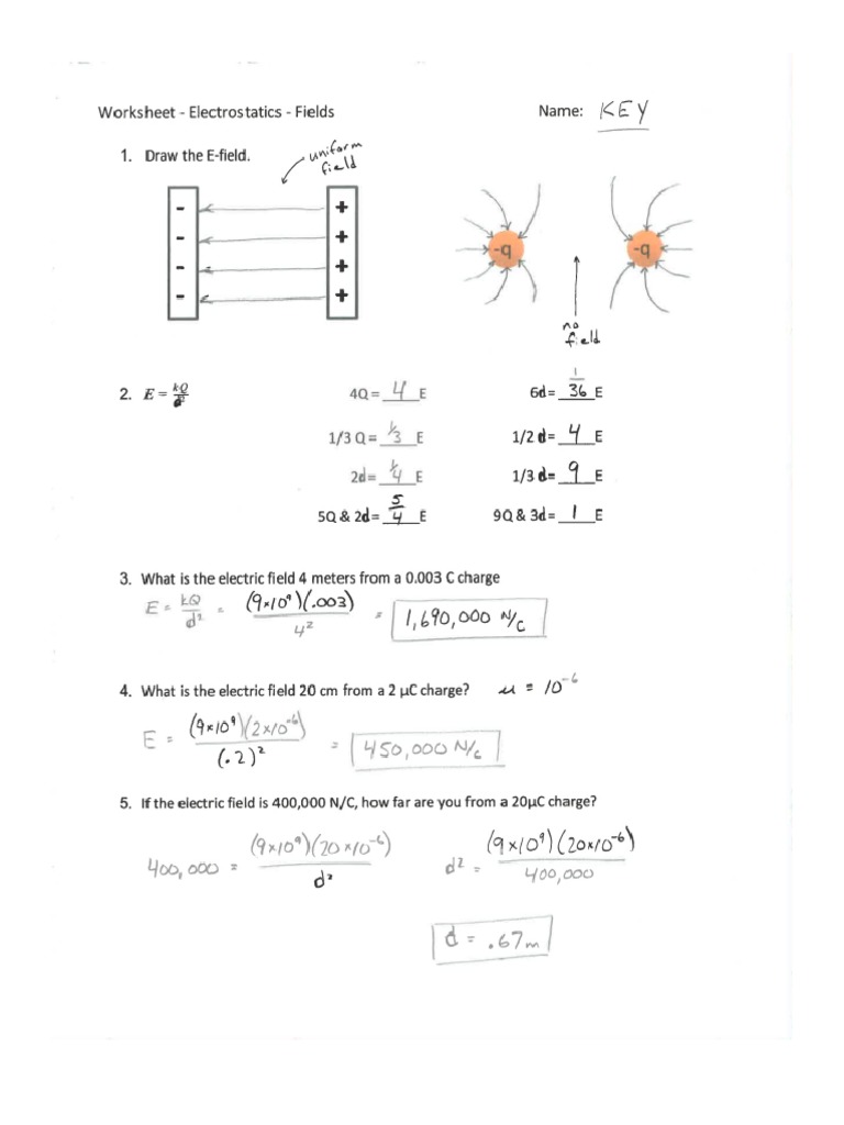 Electrostatics - Fields - Key | PDF