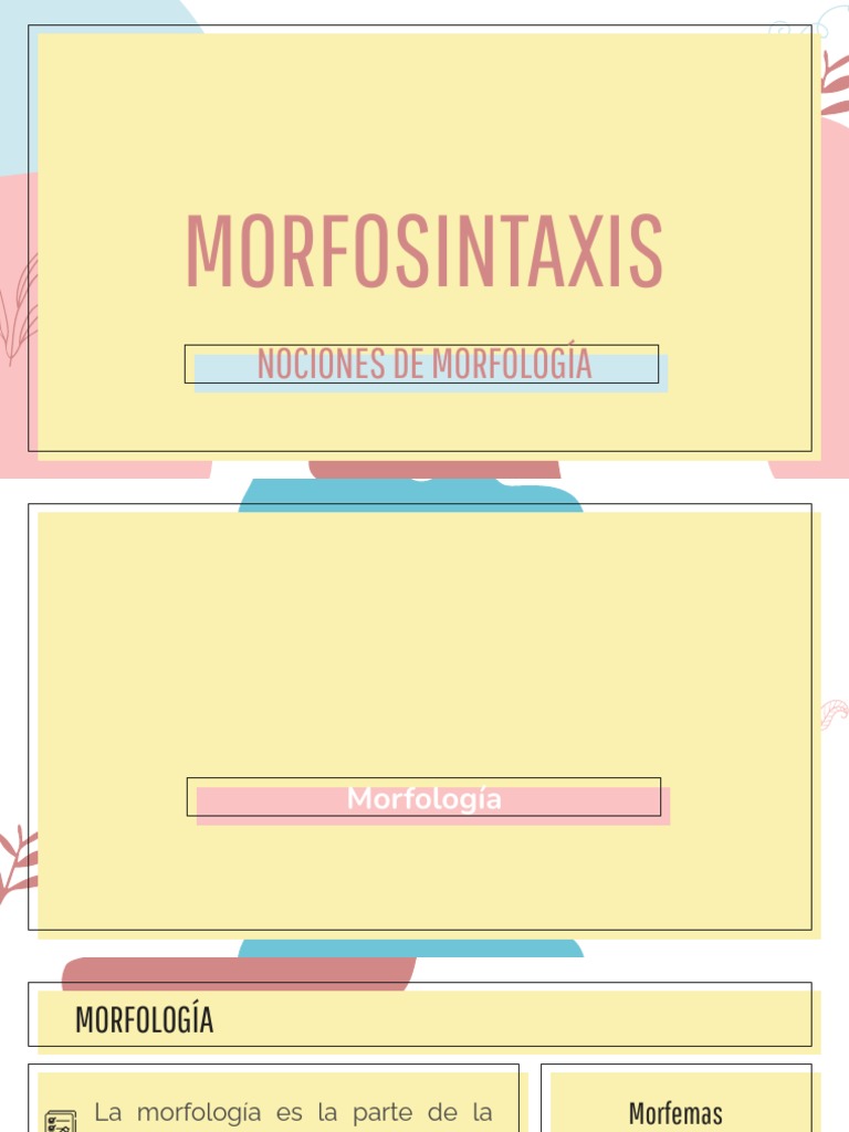 Morfosintaxis Morfología | PDF | Palabra | Numero Gramatical