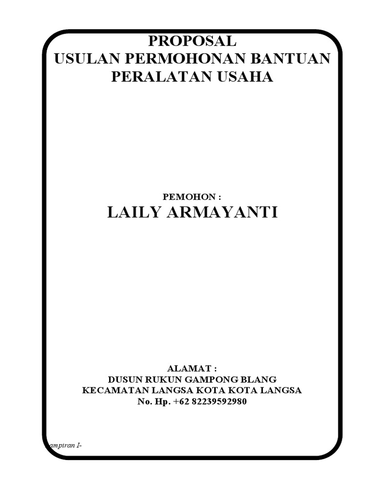 Proposal Bantuan Peralatan | PDF