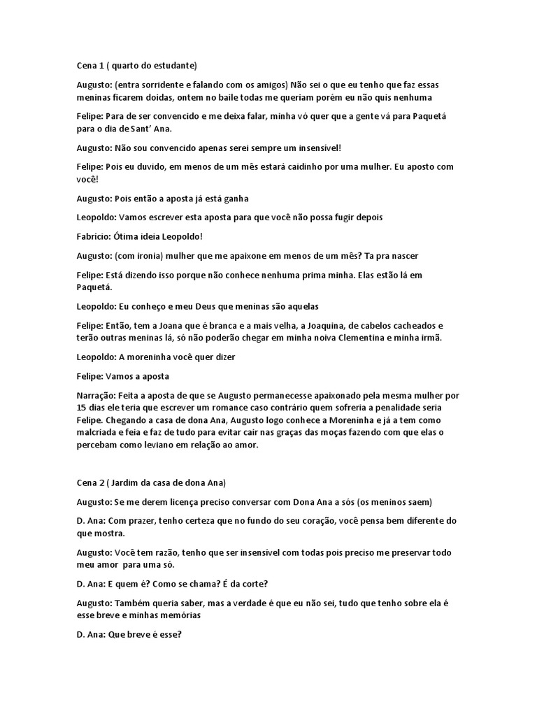 A Moreninha Roteiro Pdf Augustus