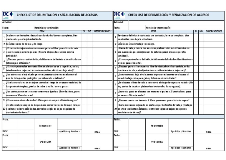Check List de Accesos | PDF