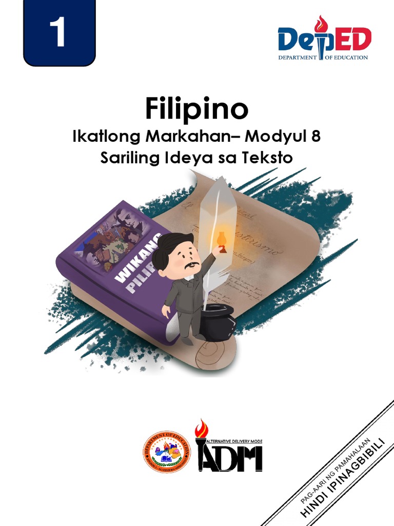 Filipino1 - Q3 - Mod8 - Sariling Ideya Sa Teksto V4 | PDF