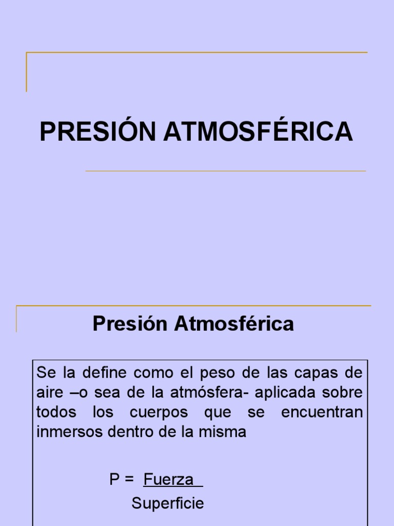 Variaciones de la Presión Atmosférica | PDF | Presión atmosférica ...