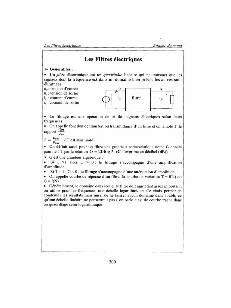 Les filtres électriques | PDF