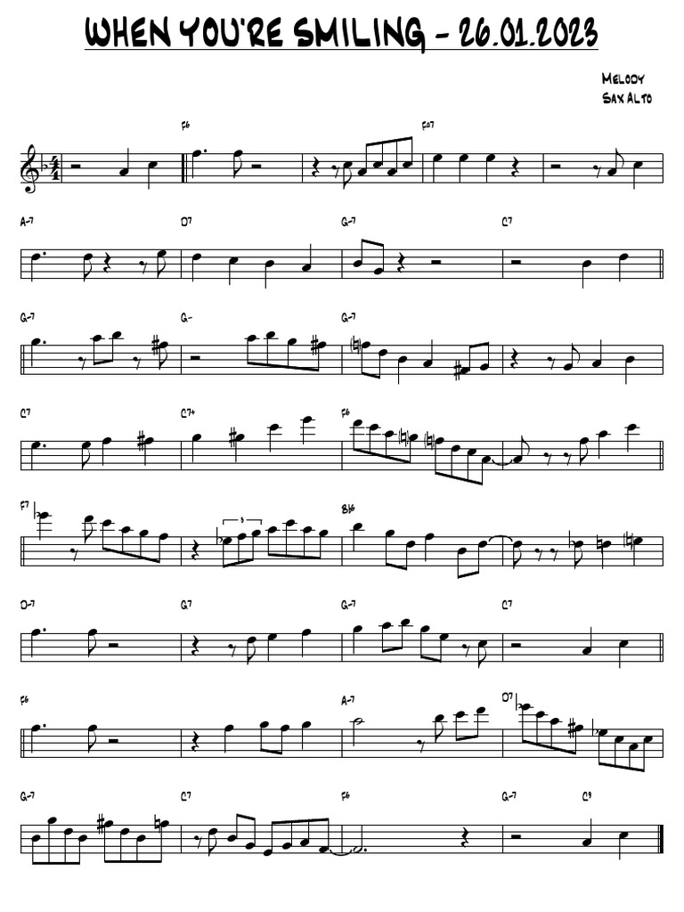 WHEN YOU'RE SMILING (Melodi & Solo) | PDF