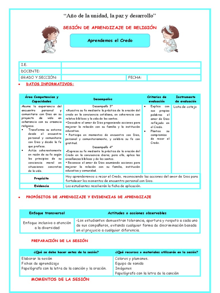 Iv Ses. Relig Credo | PDF | Oración | espíritu Santo