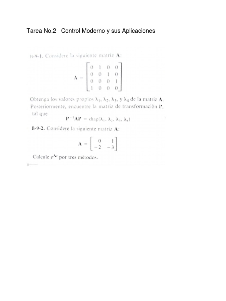 Tarea No.2 Control Moderno y Sus Aplicaciones | PDF