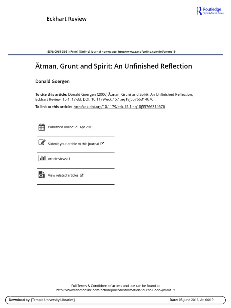 An Exploration of Eckhart's Doctrine of the Soul's Ground and its ...