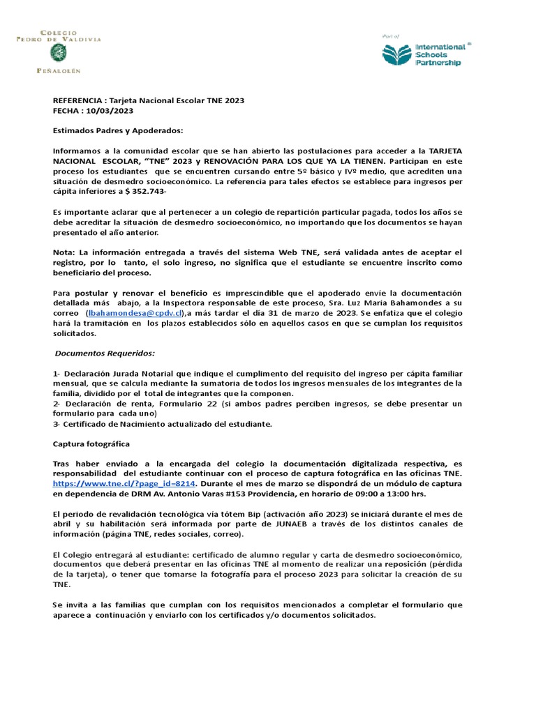 Circular TNE 2023-1 | PDF