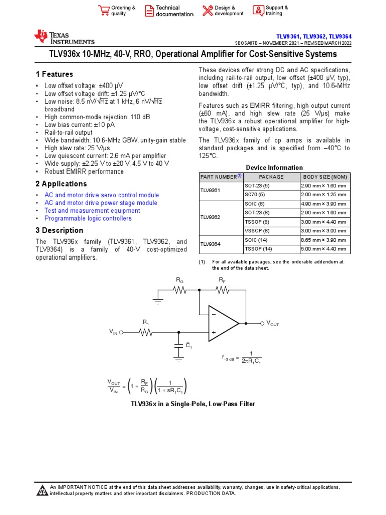 TLV 9362 | PDF | Electrical Engineering | Electricity