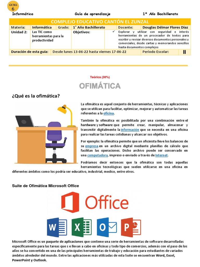 (Template) GUIA 6 | PDF | Microsoft Office | Informática