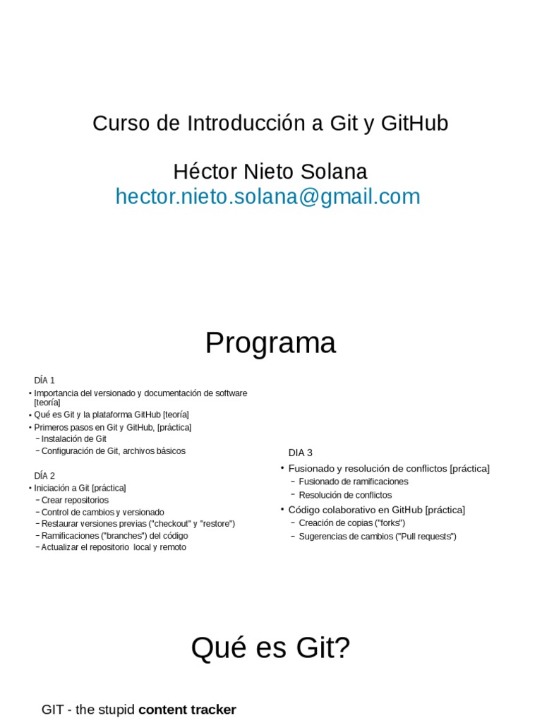 Curso Básico de Git y GitHub | PDF | Kernel (sistema operativo) | Software del sistema
