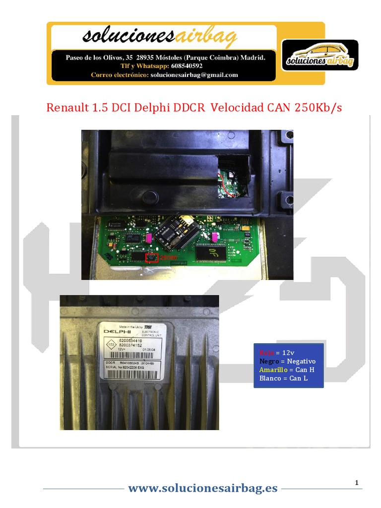 Renault 1.5 DCI Delphi DDCR Velocidad CAN 250Kb S 2 PDF | PDF | Bienes ...