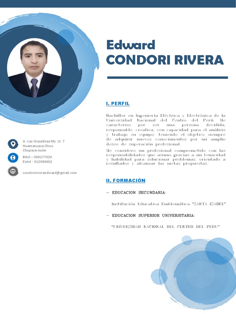 CV-Edward CR | PDF | Ingenieria Eléctrica | Ingeniería