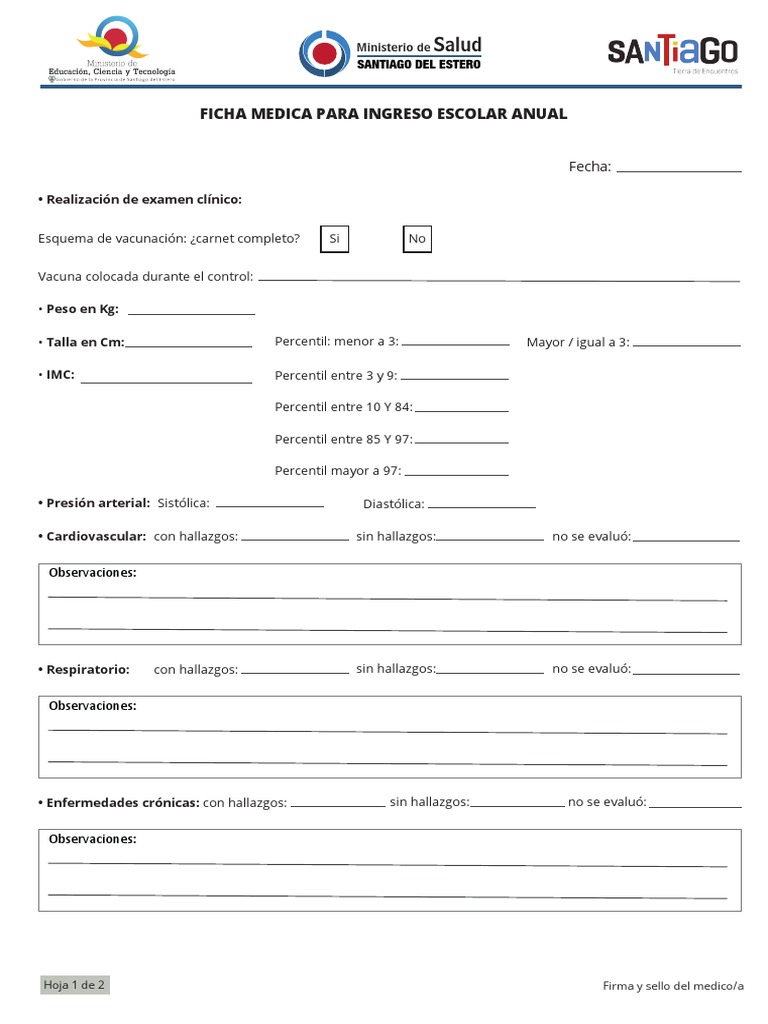 Anexo I - Ficha Médica para Ingreso Escolar Anual-1 - 230125 - 113222 ...