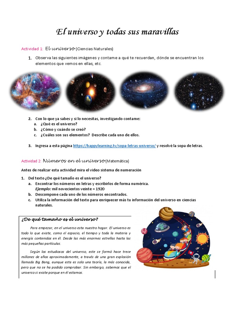 Hoja De Trabajo Sobre La Estructura Del Universo Profesor De Historia,