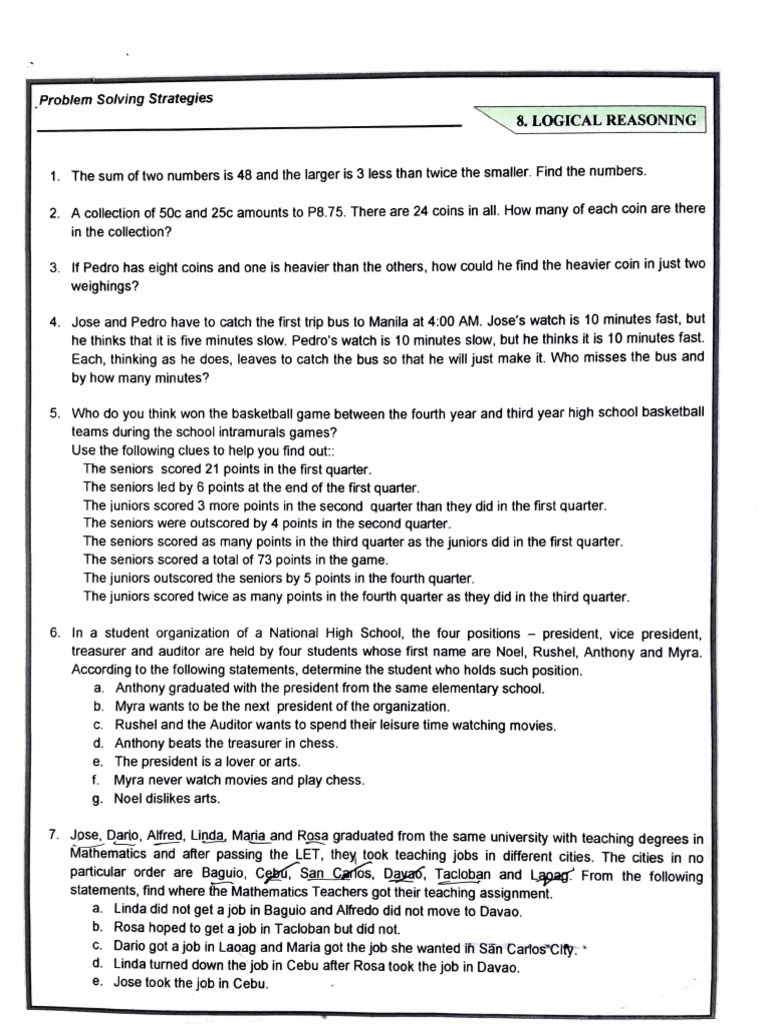 Examples of Logical Patterns in Problem Solving | PDF | Area | Mathematics