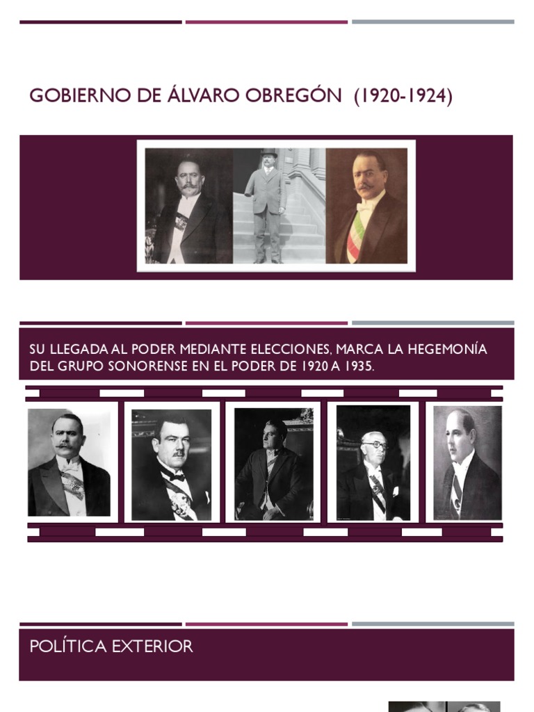 Gobierno de Álvaro Obregón (1920-1924) | PDF