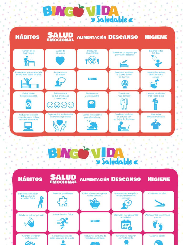 3 Bingo Vida Saludable PDF | PDF | Alimentos | Lavado de manos
