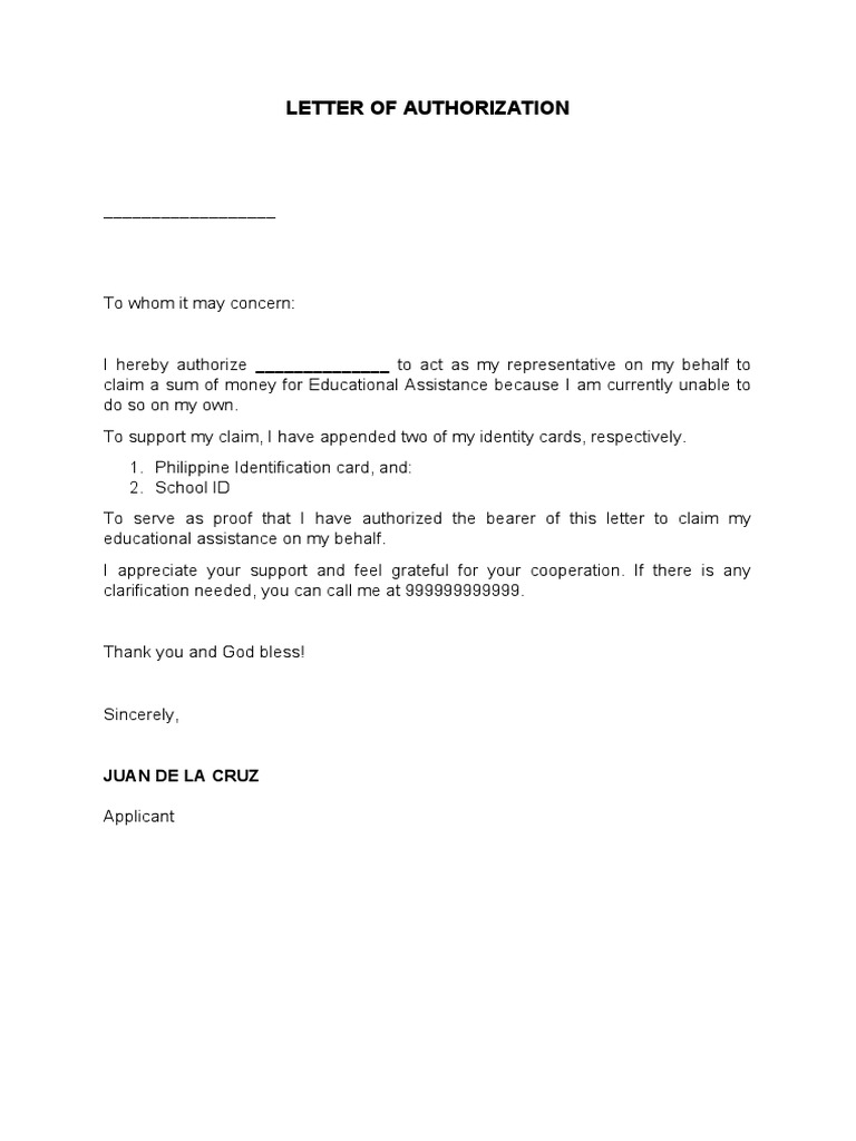 Authorization Letter | PDF | Social Science