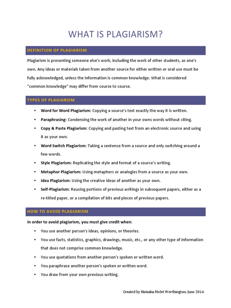 Avoiding Plagiarism PDF | PDF | Plagiarism | Ellipsis