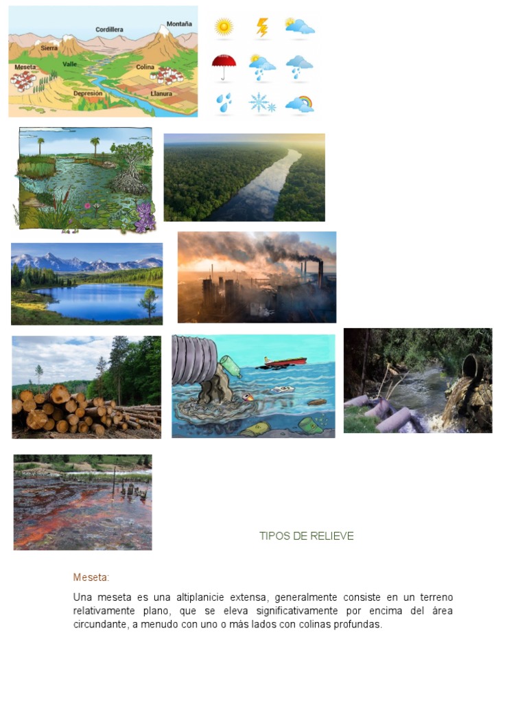 Tipos de Relieve: Mesetas y Montañas | PDF