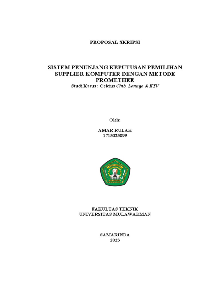 PROPOSAL SKRIPSI Rev 1 | PDF | Bisnis | Teknologi & Rekayasa