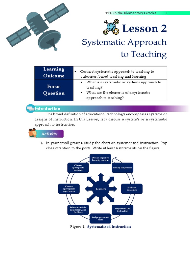 TTL Lesson 2 Systematic Approach To Teaching | PDF | Teachers ...