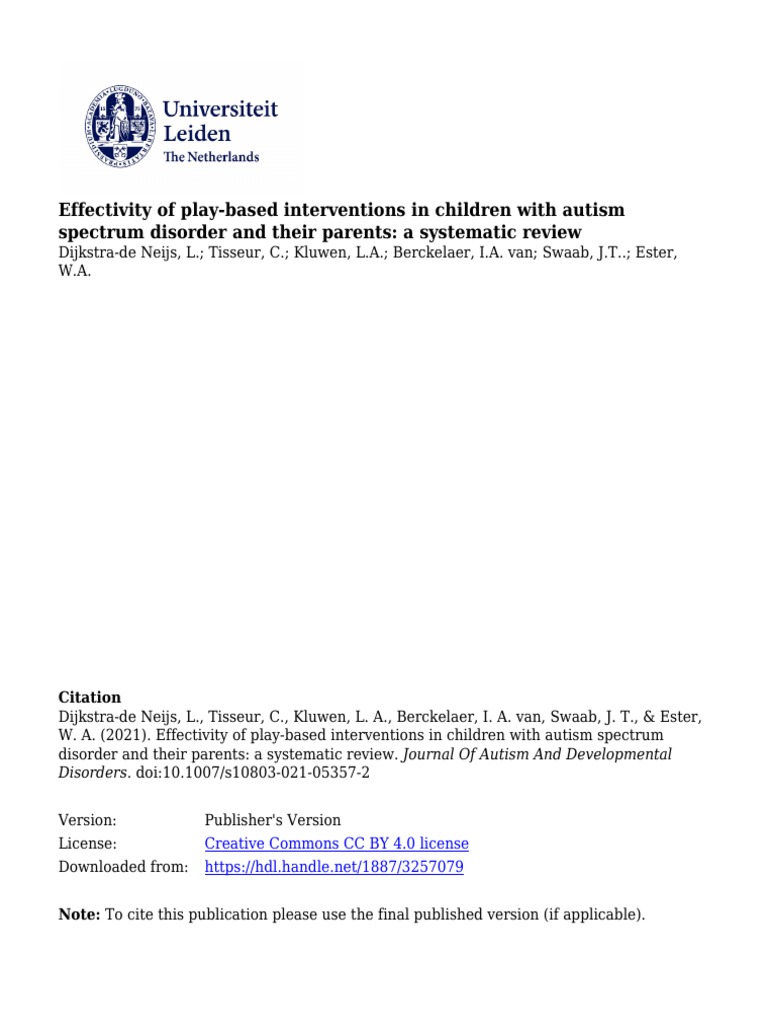 10 - Effectivity of Play - Based Interventions in Children With Autism Spectrum Disorder and ...