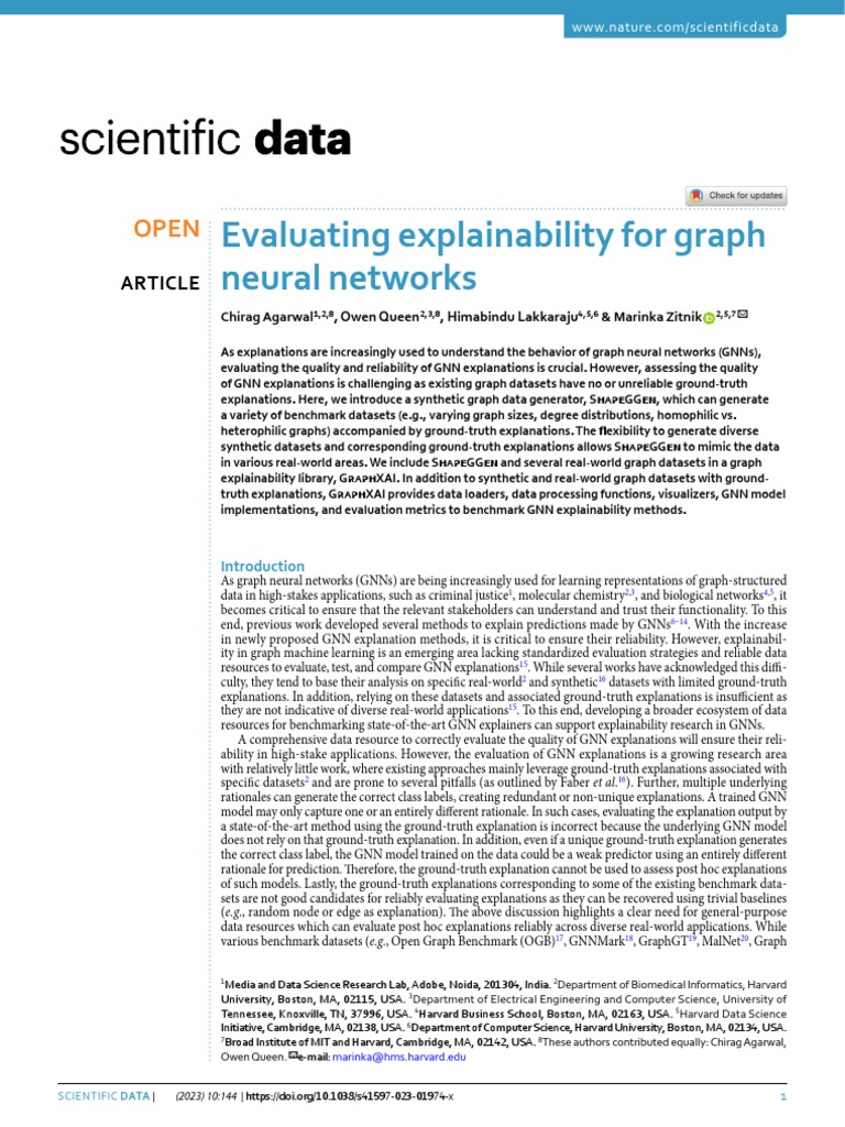 Evaluating Explainability For Graph Neural Networks | PDF | Applied ... Evaluating Explainability For Graph Neural Networks | PDF | Applied ...