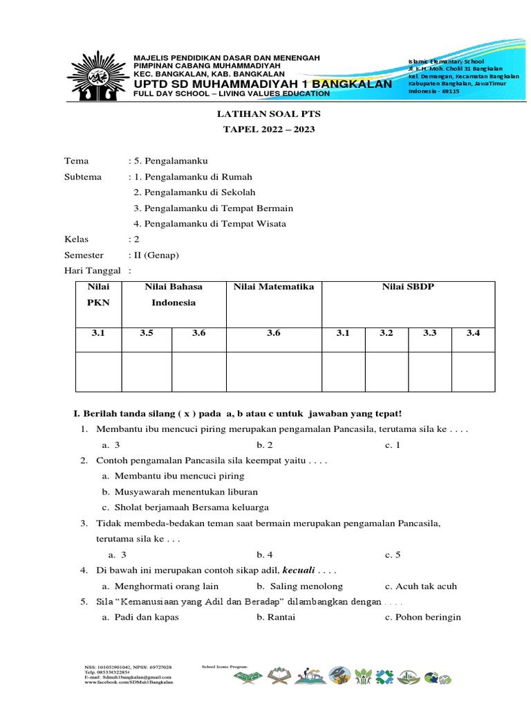 Latihan Soal PTS Tema 5 | PDF