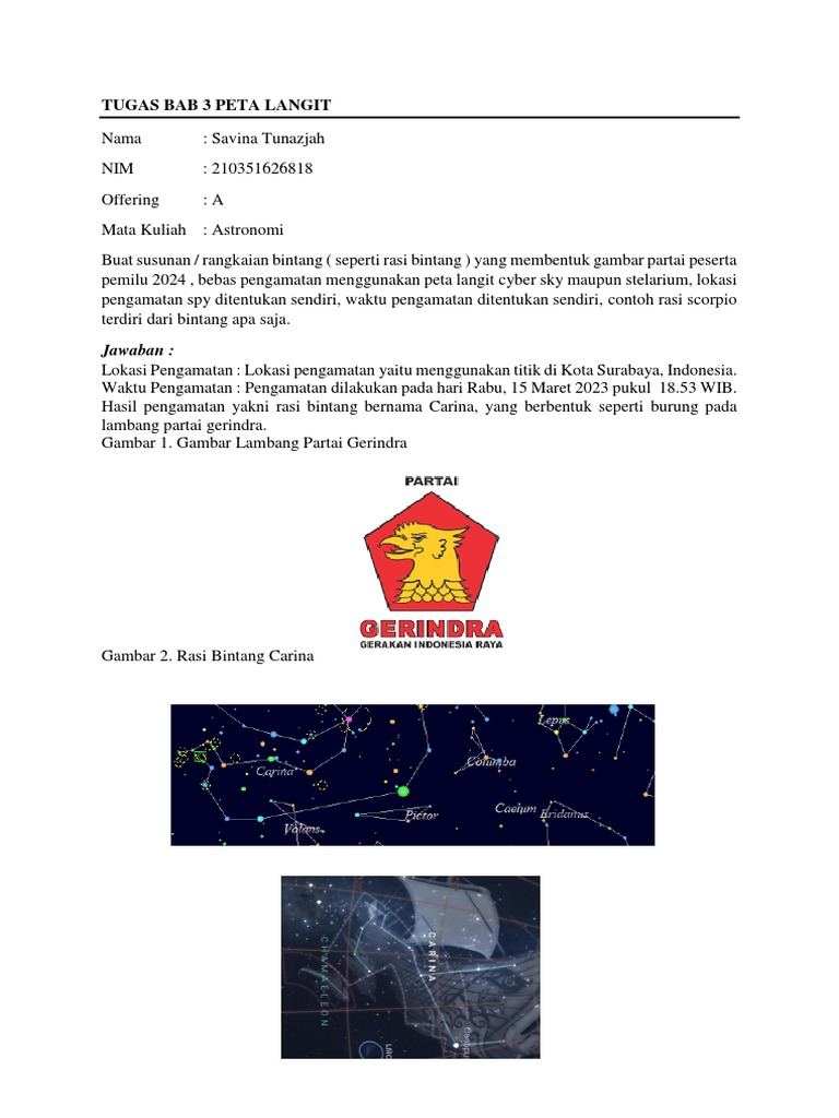 Tugas Bab 3 Peta Langit | PDF