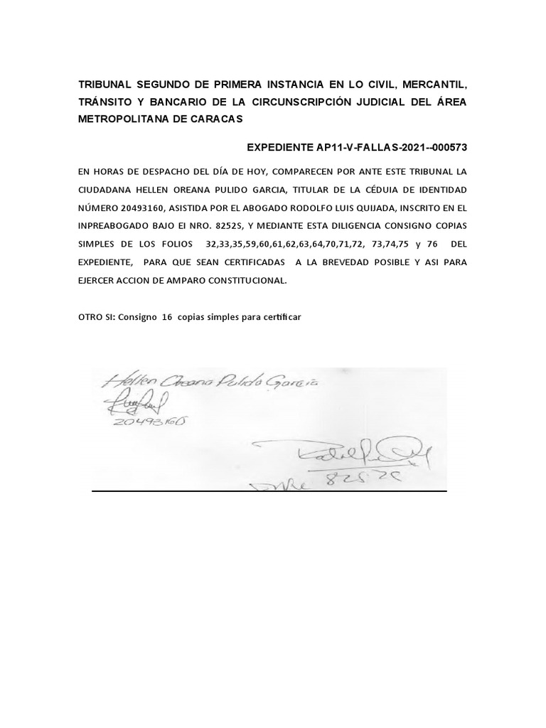 SOLICITUD DE COPIAS | PDF