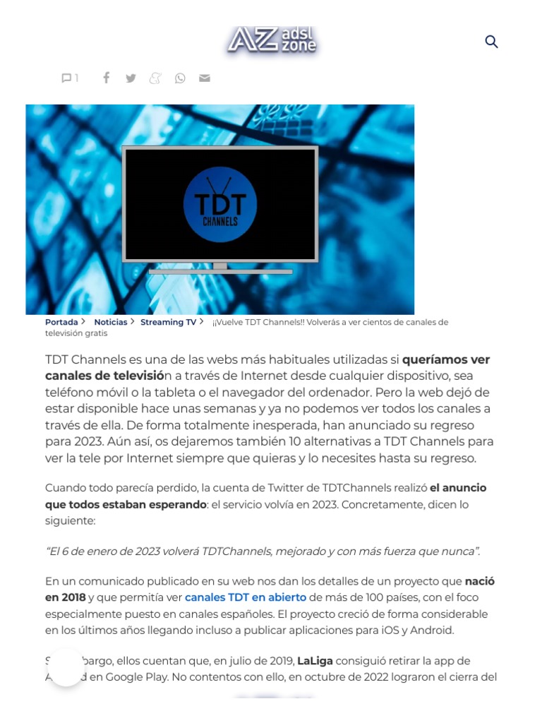Vuelve TDT Channels!! Volverás A Ver Cientos de Canales de Televisión ...