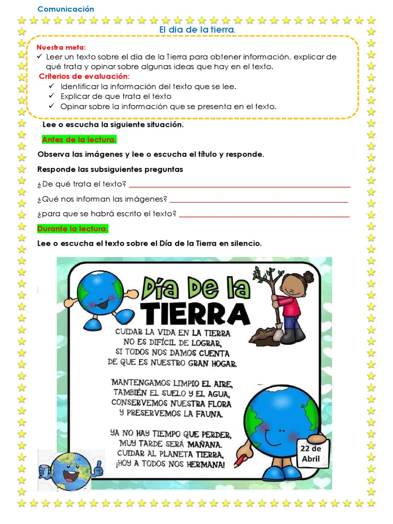 FICHA El Dia de La Tierra. | PDF