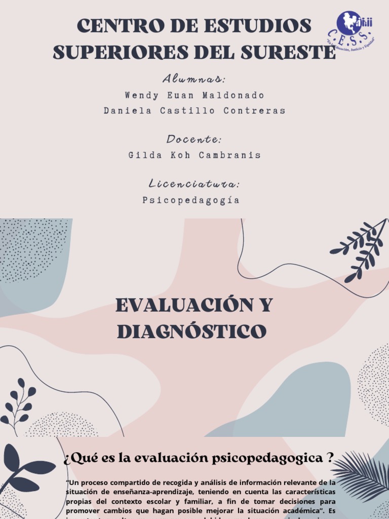 Exposición de Evaluación y Diagnostico PDF | PDF | Evaluación | Aprendizaje